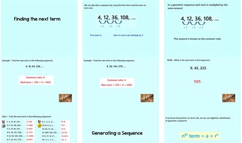 Geometric Sequences Maths GCSE PowerPoint ActivInspire Lesson Teaching Resources