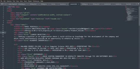 Rahul Miriyala On Linkedin Created My Resume Using Html Thank You Codegnan Sairam