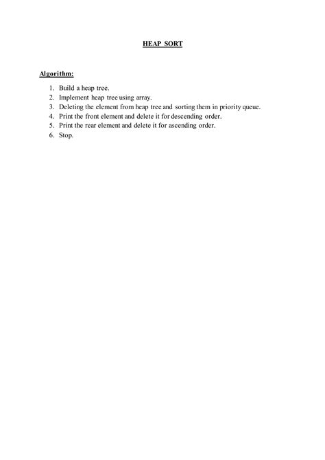 Heap Sort And Bubble Sort Docx