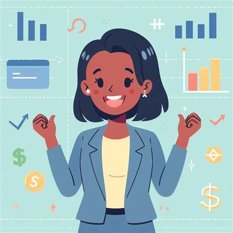 Cute Financial Analyst Cartoon Illustration Premium Ai Generated Image