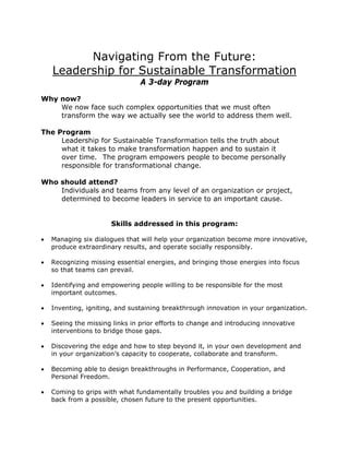 Leadership For Sustainable Transformation | PDF