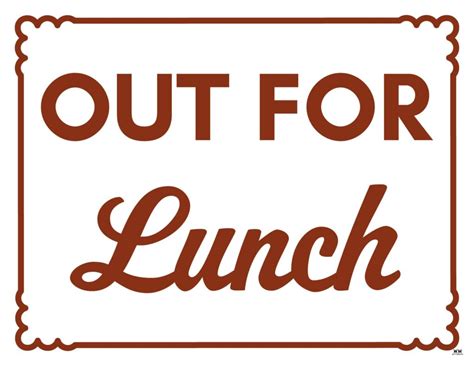 Office Door Out To Lunch Sign For Office Door
