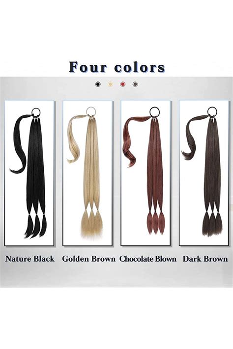 Shiyixing Long Braided Ponytail Extension With Hair Tie Straight Wrap