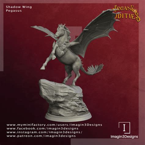 3d Printable Shadow Wing Pegasus By Imagin3designs