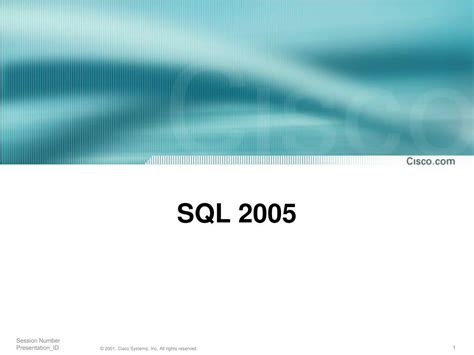 PPT SQL 2005 PowerPoint Presentation Free Download ID 3294477