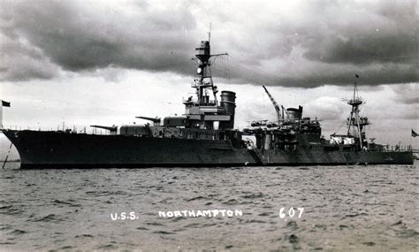 Uss Northampton Ca 26 At Anchor 1930s Note Four Floatplanes Amidships