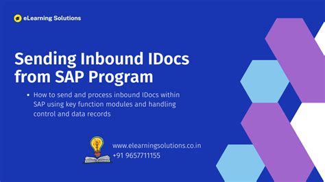 Sending Inbound IDocs From SAP Program ELearning Solutions
