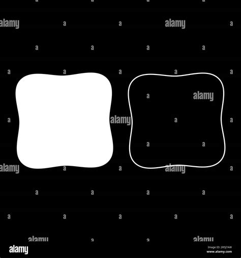 Square Have Rounded Corners Rectangle Shape Set Icon White Color Vector Illustration Image