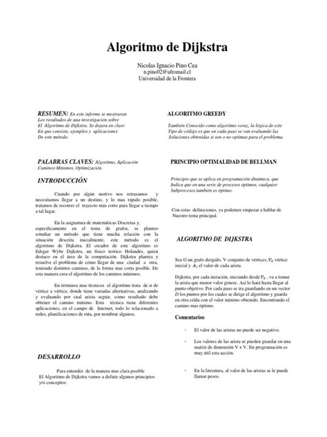 algoritmo de dijkstra pdf pdf algoritmos informática teórica