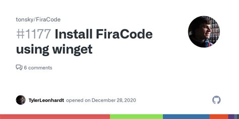 Install Firacode Using Winget · Issue 1177 · Tonskyfiracode · Github