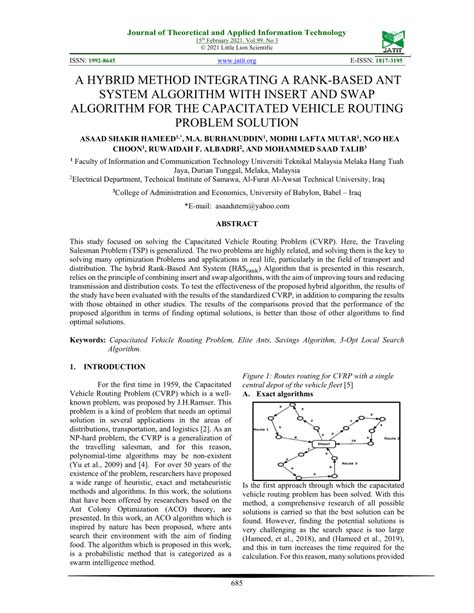 pdf a hybrid method integrating a rank based ant system algorithm
