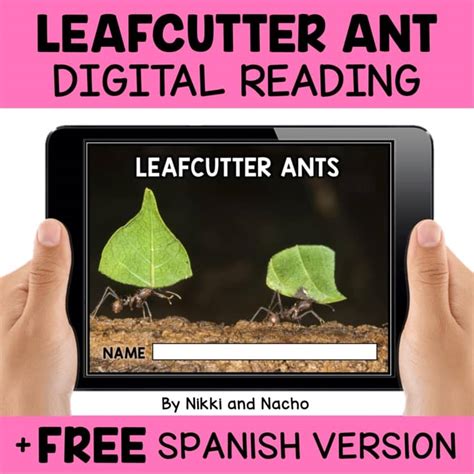Leafcutter Ant Reading Comprehension Passage Digital Resource Free Spanish
