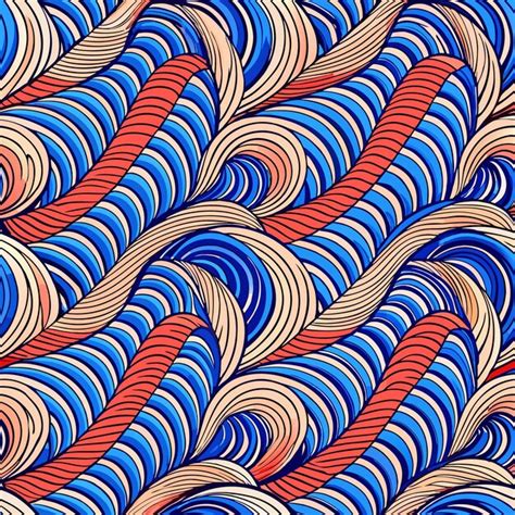 Wave Seamless Pattern Design Background Premium Ai Generated Vector