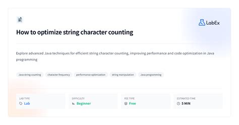 How To Optimize String Character Counting Labex