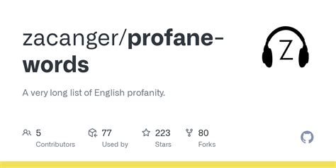 Profane Wordspackagejson At Master · Zacangerprofane Words · Github