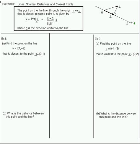 Solved Exercises Lines Shortest Distances And Closest