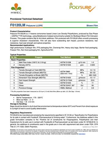 White Metallocene Lldpe F0120lm At ₹ 1035kg In Mumbai Id