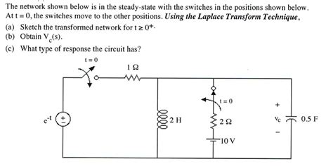 solved the network shown below is in the steady state with the