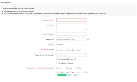 Moogsoft Integration Online Help Site24x7