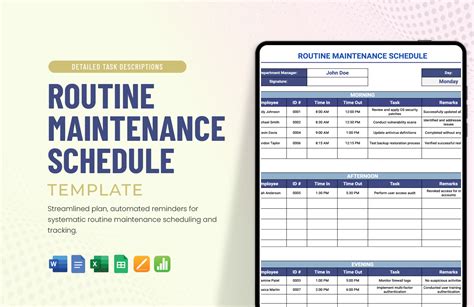 Editable Maintenance Schedule Templates In Excel To Download