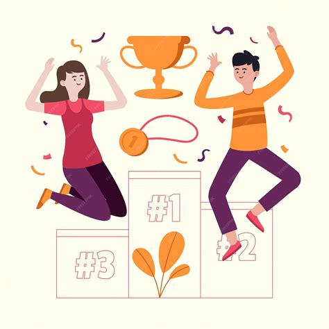 목표 달성을 축하하는 사람들 무료 벡터