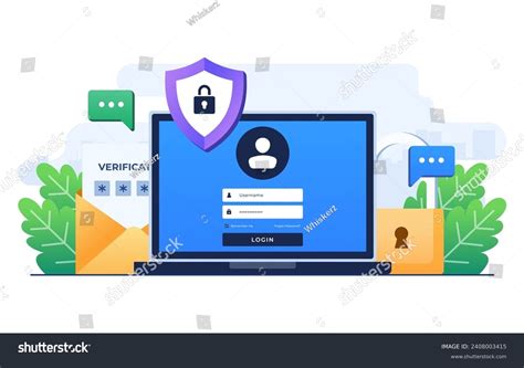 Two Step Verification Flat Illustration Vector Template Stock Vector Royalty Free 2408003415