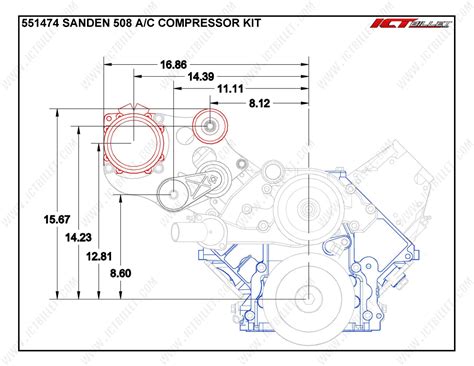 Ict Billet Black Power Coated Ls Corvette Spacing A C Compressor Bracket Kit Michigan Motorsports