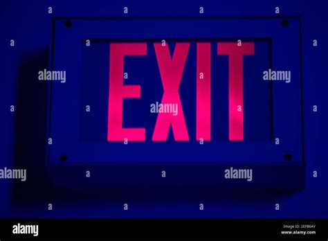 Close Up Of An Exit Sign Stock Photo Alamy