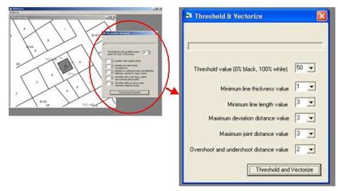 interface of the algorithm including input window for threshold and