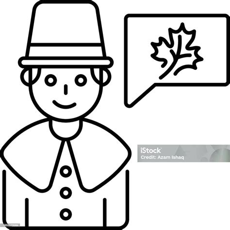 추수 감사절 일 순례자 화신 개념 벡터 선 아이콘 디자인 추수 축제 상징 세속적인 휴일 표시 종교 와 문화 전통 스톡 일러스트 11월에 대한 스톡 벡터 아트 및 기타 이미지