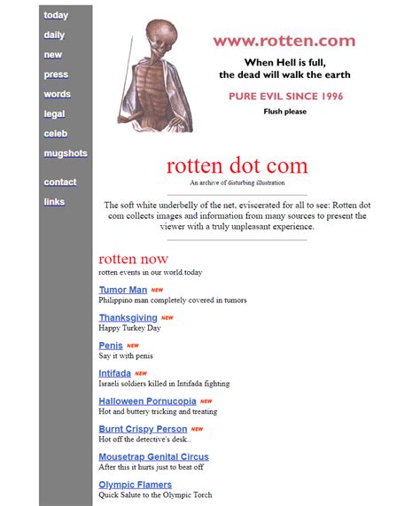 Rotten Dot Com Was A Notorious Shock Site Active From 1996 To 2012