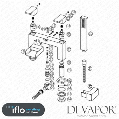 Iflo Kota Bath Shower Mixer 101744 Spare Parts
