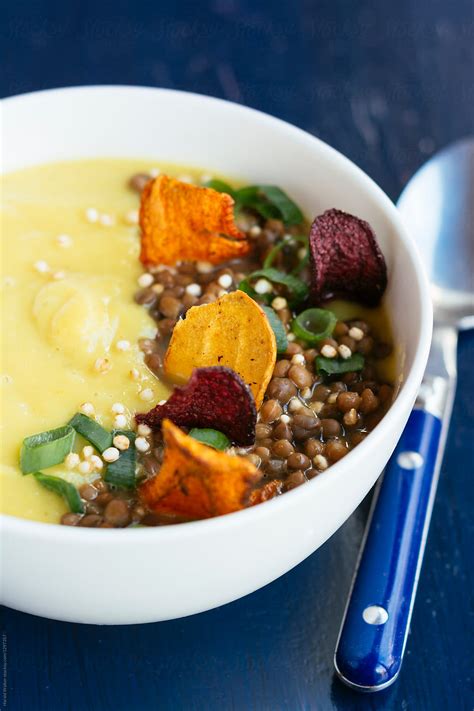 Parsnip Apple Soup With Lentils By Stocksy Contributor Harald Walker