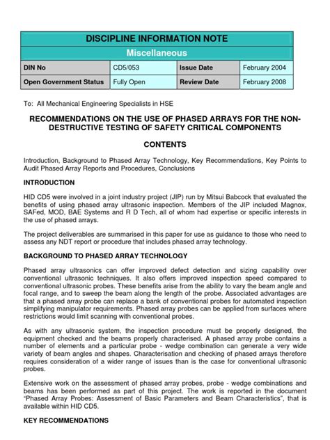 Pdf Ndt Phased Array Inputs Dokumentips