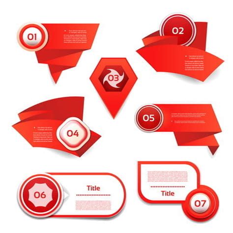 빨간 종이 접기 배너 디자인 벡터 Eps Uidownload