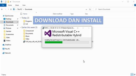 download dan install microsoft visual c all in one installation