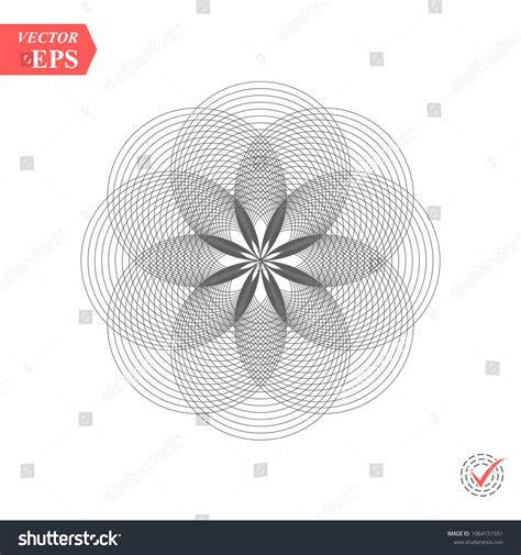 Abstract Pattern Intersecting Overlapping Circles Contemporary Stock Vector Royalty Free