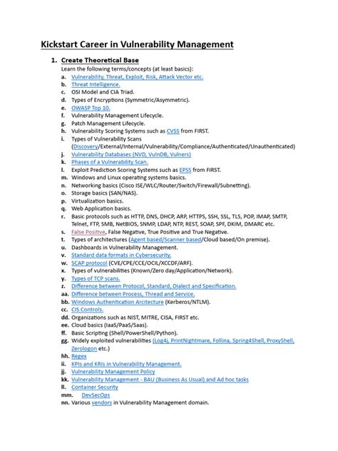 kickstart career in vulnerability management pdf vulnerability