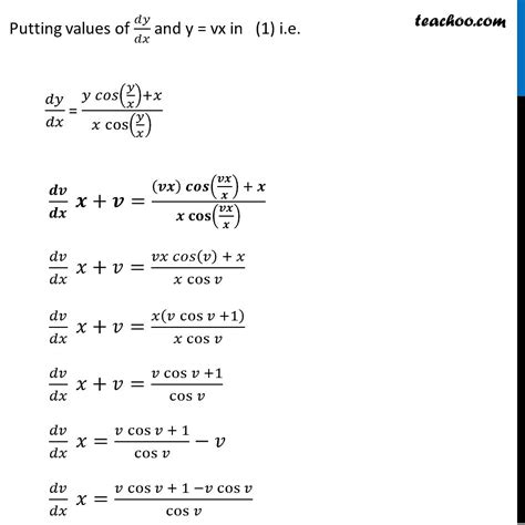 example 11 show x cos y x y cos y x x is homogeneous