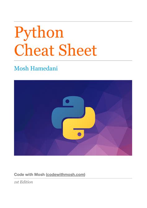 Python Cheat Sheet Object Programming Studocu