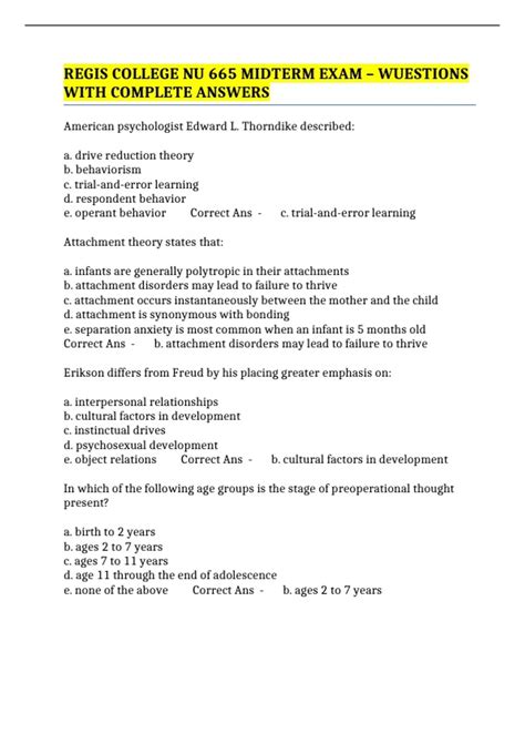 Regis College Nu 665 Midterm Exam Questions With Complete Answers Nu 665 Stuvia Us