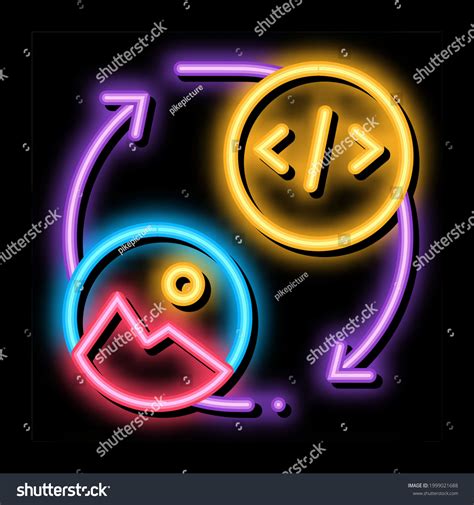 Picture Programming Code Neon Light Sign Stock Vector Royalty Free Shutterstock