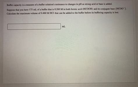solved buffer capacity is a measure of a buffer solution s