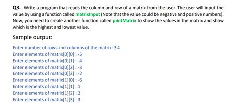 Solved Q Write A Program That Reads The Column And Row Of Chegg