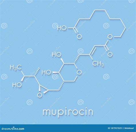Mupirocin Molecular Structure Isolated On White Royalty Free Cartoon 97461125