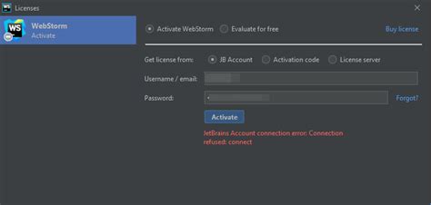 Connection Refused Trying To Activate My Account IDEs Support IntelliJ Platform JetBrains
