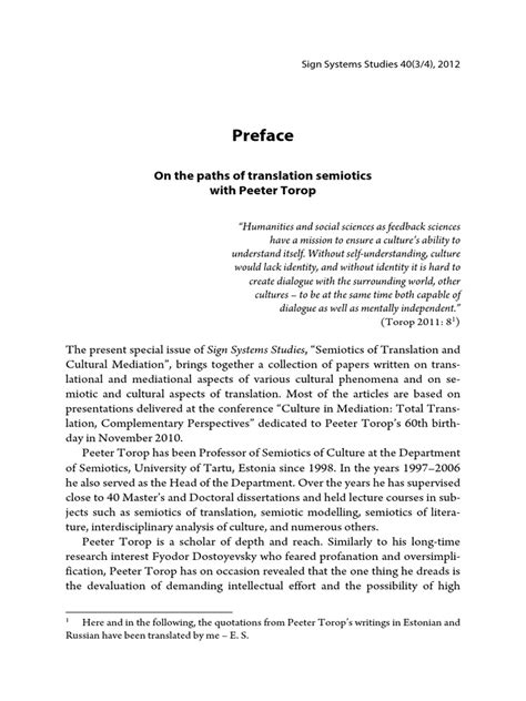Peeter Torop On The Paths Pdf Semiotics Translations