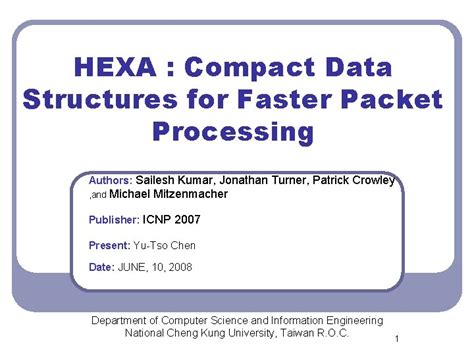 Hexa Compact Data Structures For Faster Packet Processing
