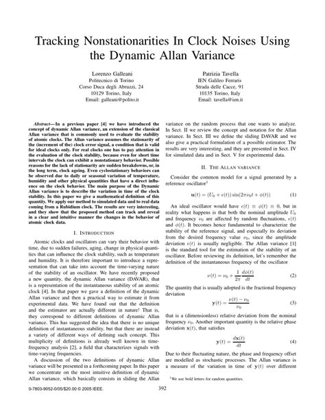 Pdf Tracking Nonstationarities In Clock Noises Using The Dynamic Allan Variance