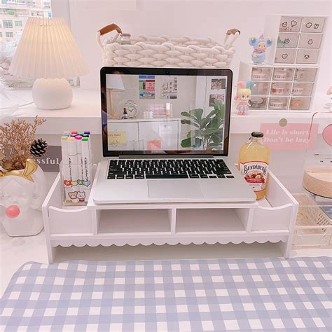 Cute Cartoon Wooden Desktop Cabinet Computer Shelf Vicedeal
